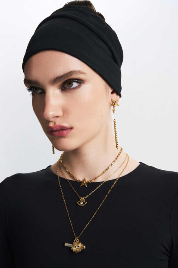 Lauren Gold Plated Star Chain Pins Earrings | Mon Reve